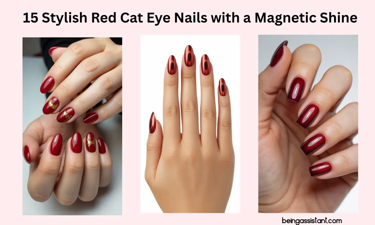 15 Bold Red Cat Eye Nails for a Glamorous Shimmer Look